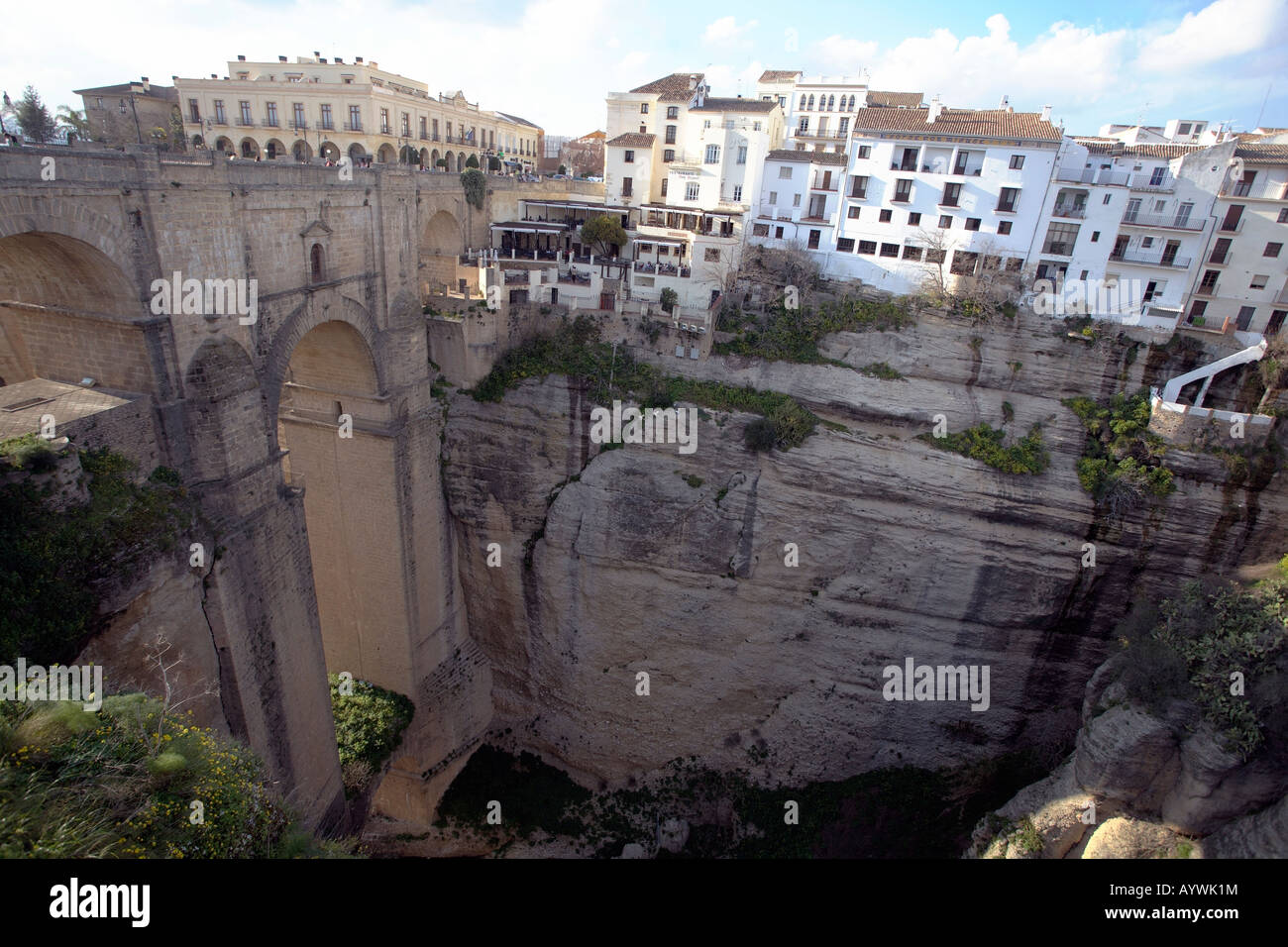 The edge of the gorge. Ronda, Andalusia, Spain Stock Photo - Alamy