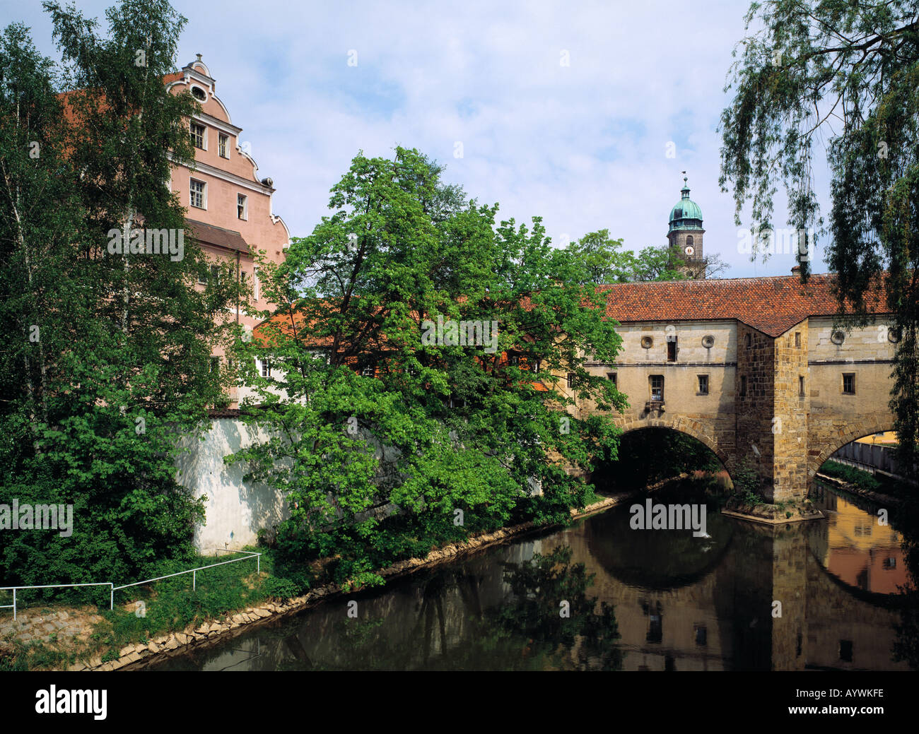 Kurfuerstliches Schloss mit Stadtbrille und Turm der Martinskirche in ...