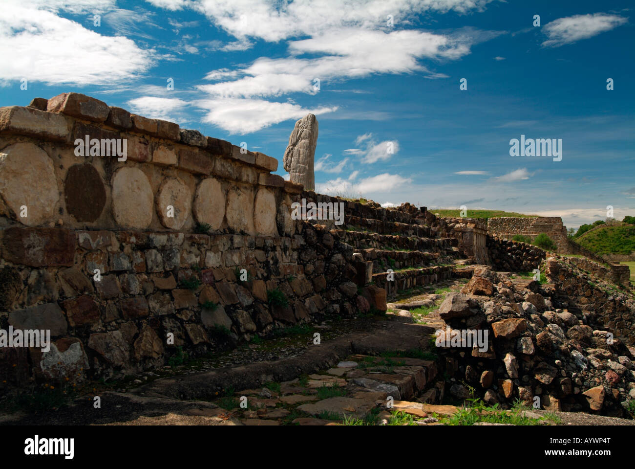 The Zapotec constructed pyramids and temple ruins of Monte Alban near ...