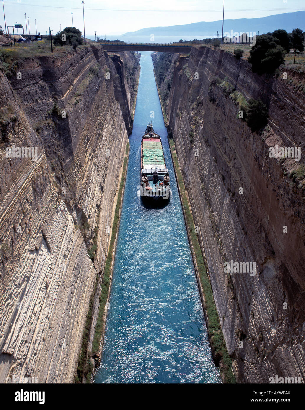 Greece, GR-Corinth, Corinthia, Peloponnese, Canal of Corinth between ...