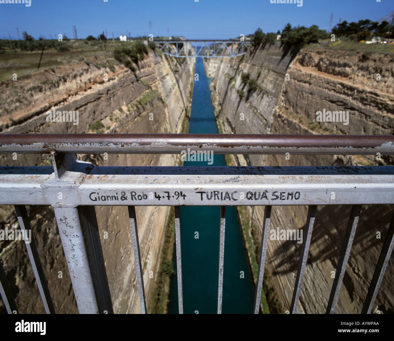 Greece, GR-Corinth, Corinthia, Peloponnese, Canal of Corinth between ...