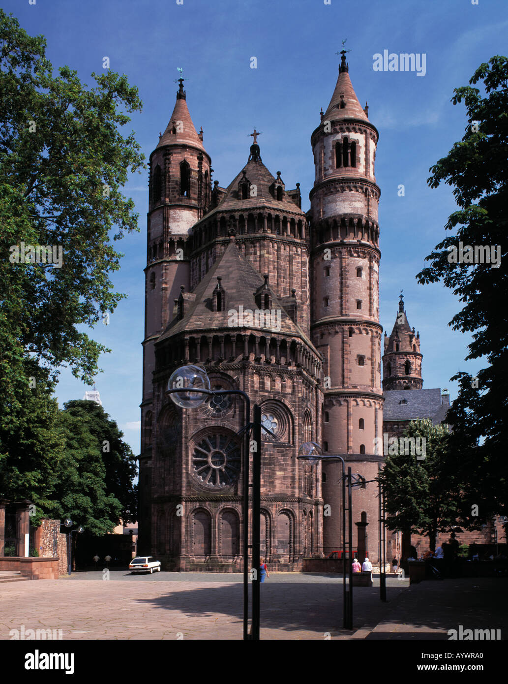 Romanik, Dom St. Peter, Westwerk, Worms, Rhein, Rheinland-Pfalz Stock ...