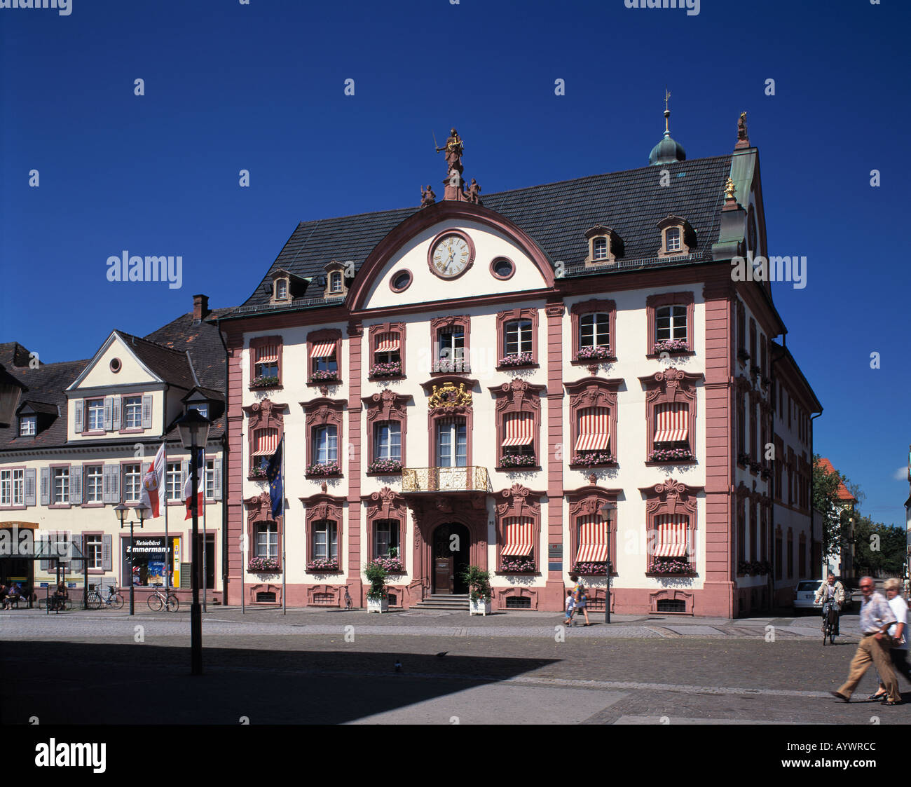 Fussgaengerzone, Rathaus, Barock, Offenburg, Kinzigtal, Oberrhein ...
