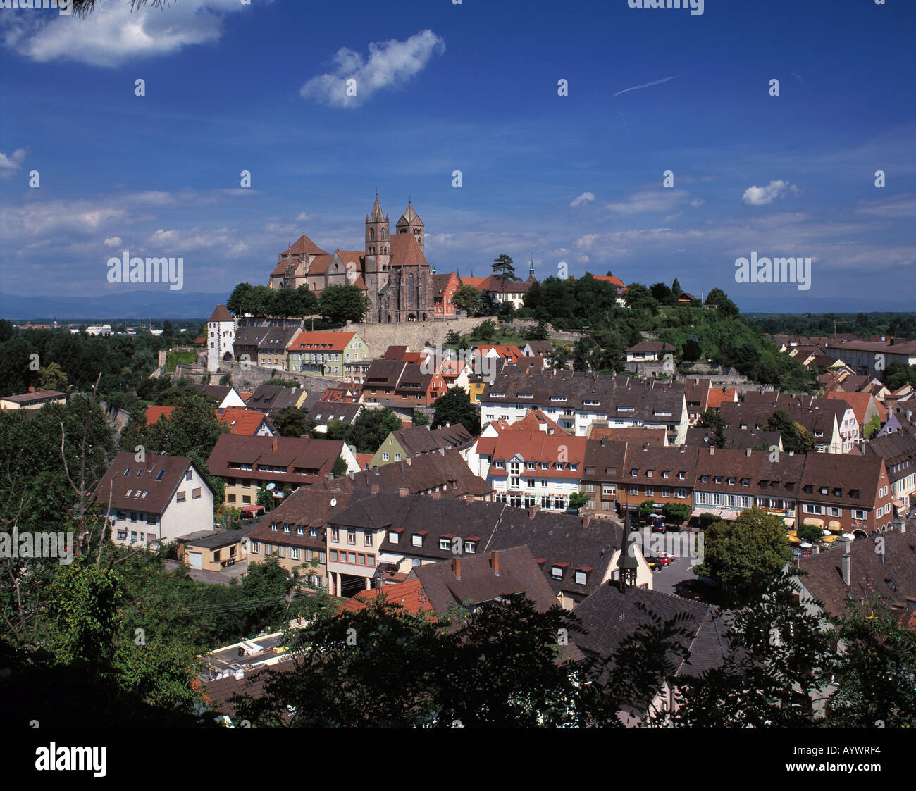 Stadtansicht mit Stephansmuenster, Romanik, Breisach am Rhein, Breisgau ...
