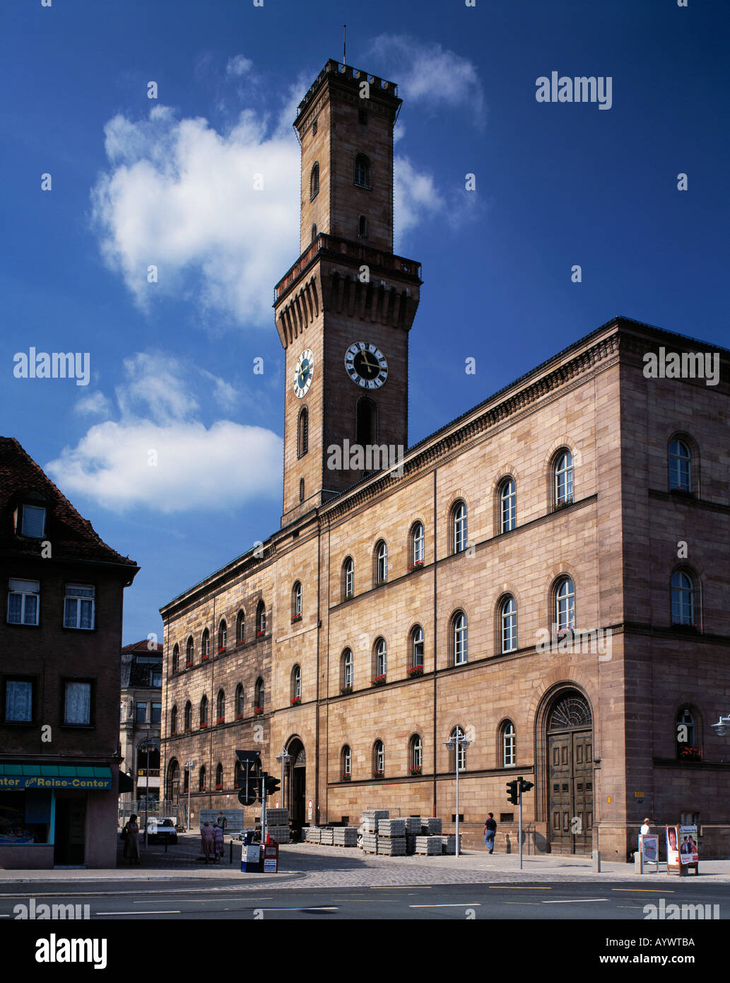 Rathaus in Fuerth, Rednitz, Pegnitz, Main-Donau-Kanal, Mittelfranken ...