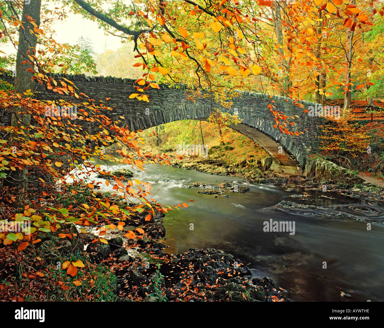 GB CUMBRIA LAKE DISTRICT BRATHAY BRIDGE NEAR AMBLESIDE Stock Photo - Alamy