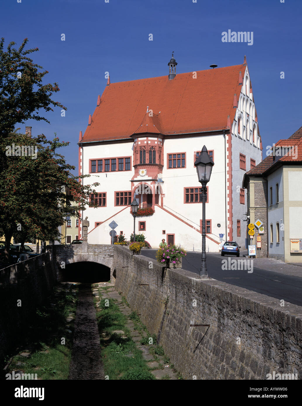 Spaet-Gotik, spaetgotisches Rathaus in Dettelbach, Main, Unterfranken ...
