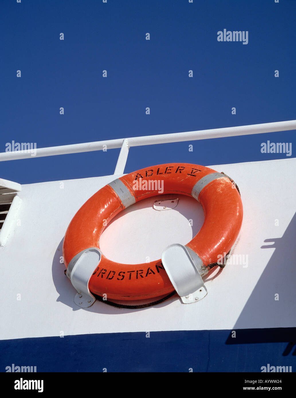 life belt on a ship, preserver Stock Photo - Alamy
