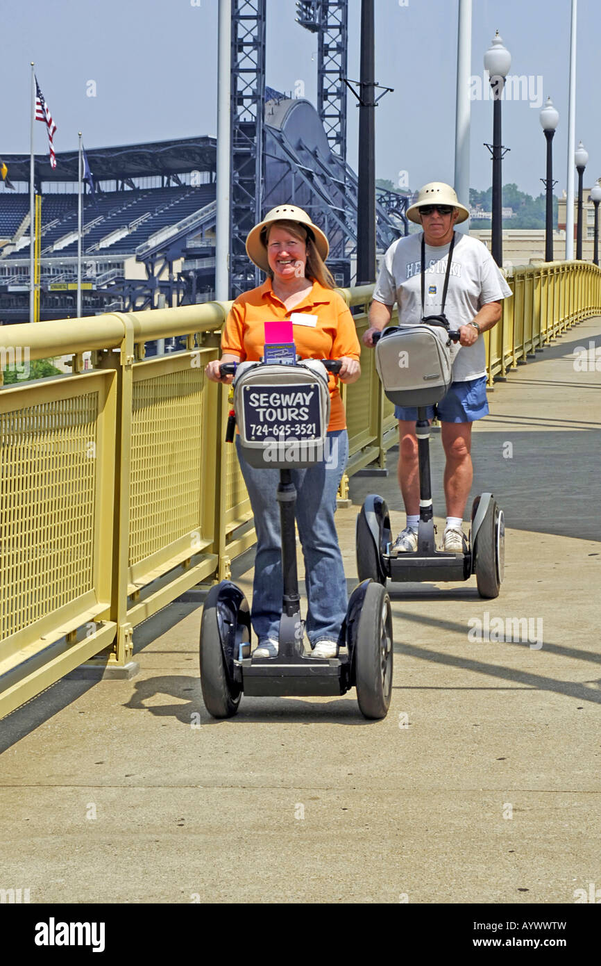 People using Segways too tour the city of Pittsburgh Pennsylvania Stock ...