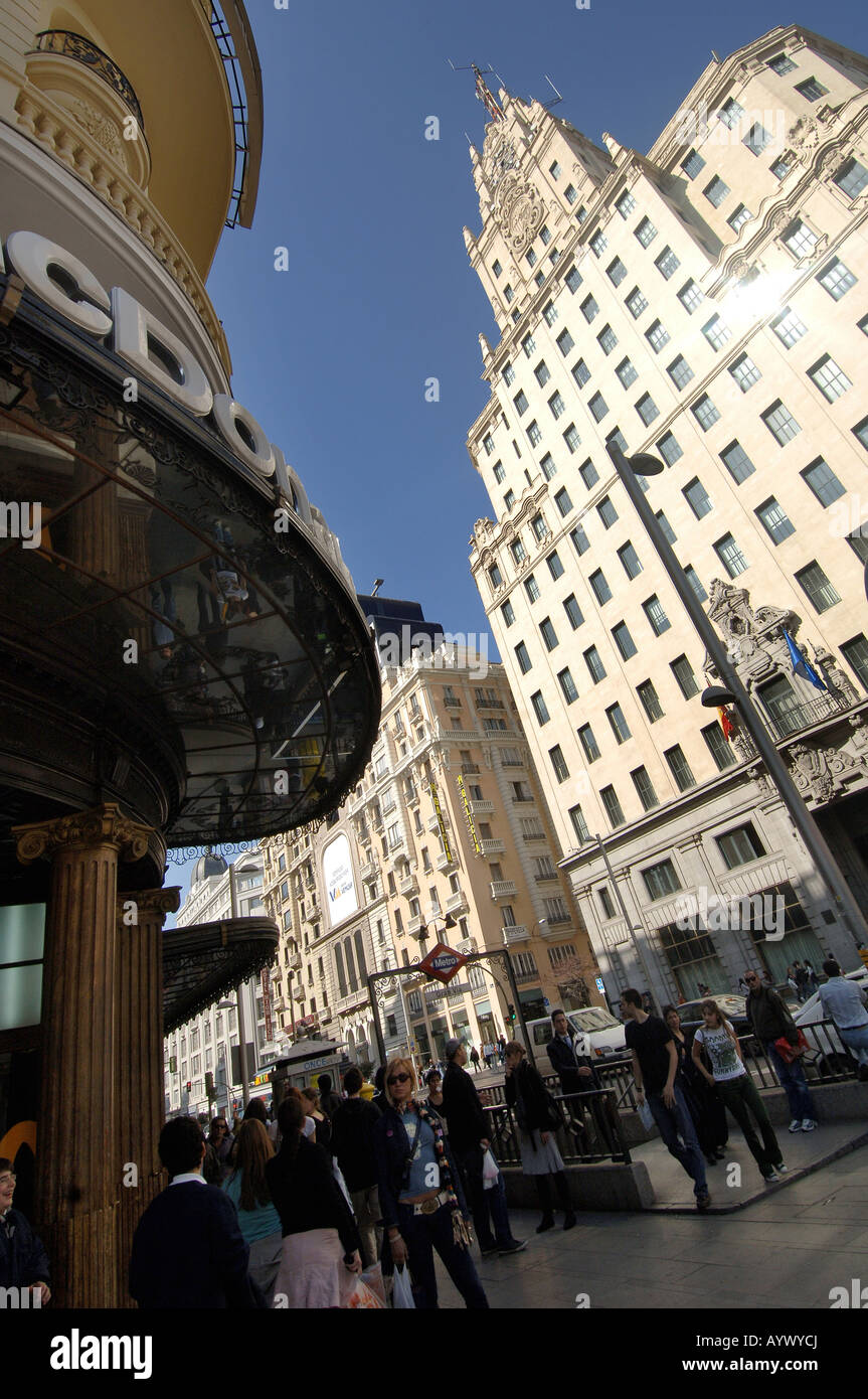 Spanien Madrid Gran Via capital Stock Photo - Alamy