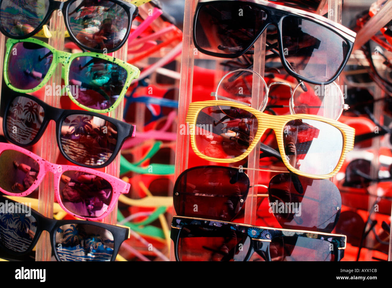 Sunglasses on display Stock Photo - Alamy