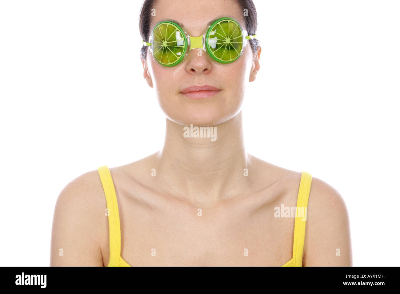 Young Woman Wearing Eye Mask Model Released Stock Photo - Alamy