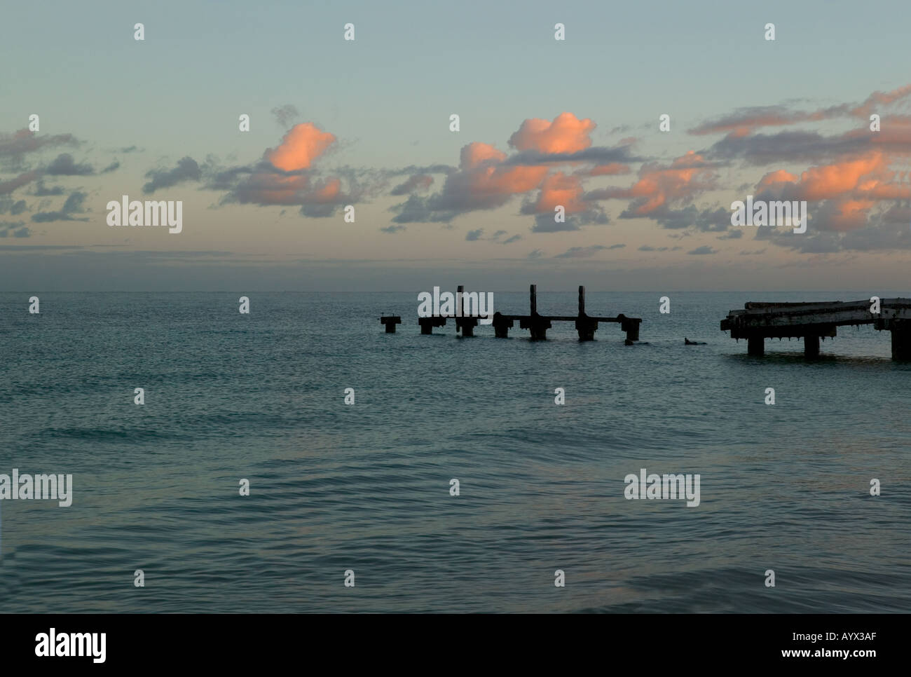 Broken Old Jetty At Sunrise High Resolution Stock Photography and ...