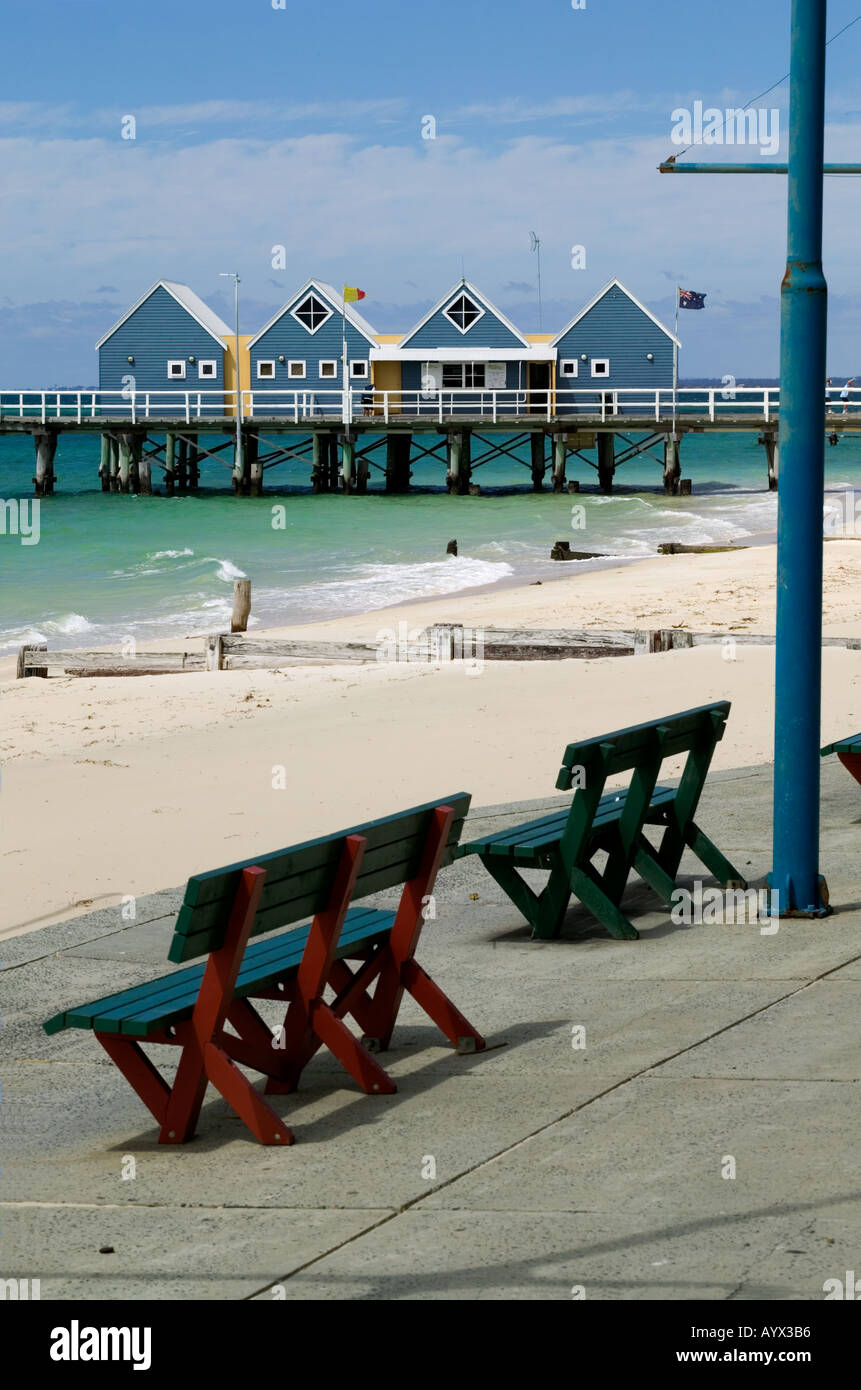 Busselton jetty buildings at start of longest jetty in southern ...