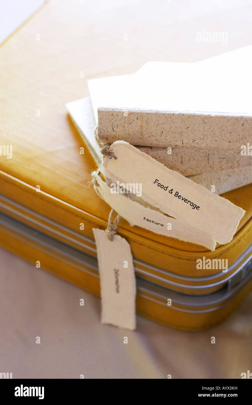 labeled book on the bag Stock Photo - Alamy
