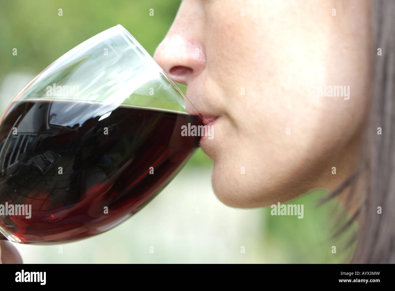 Young Woman Drinking Red Wine Model Released Stock Photo - Alamy
