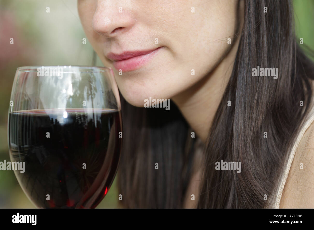 Young Woman Drinking Red Wine Model Released Stock Photo - Alamy