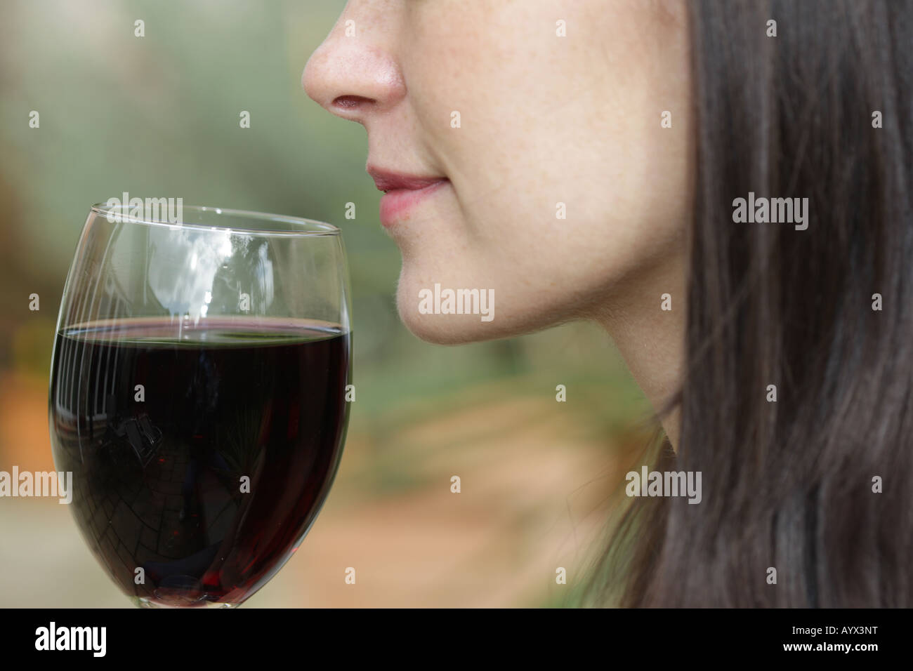Young Woman Drinking Red Wine Model Released Stock Photo - Alamy
