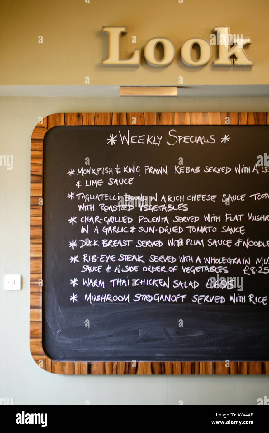 Menu board in a restaurant Stock Photo - Alamy