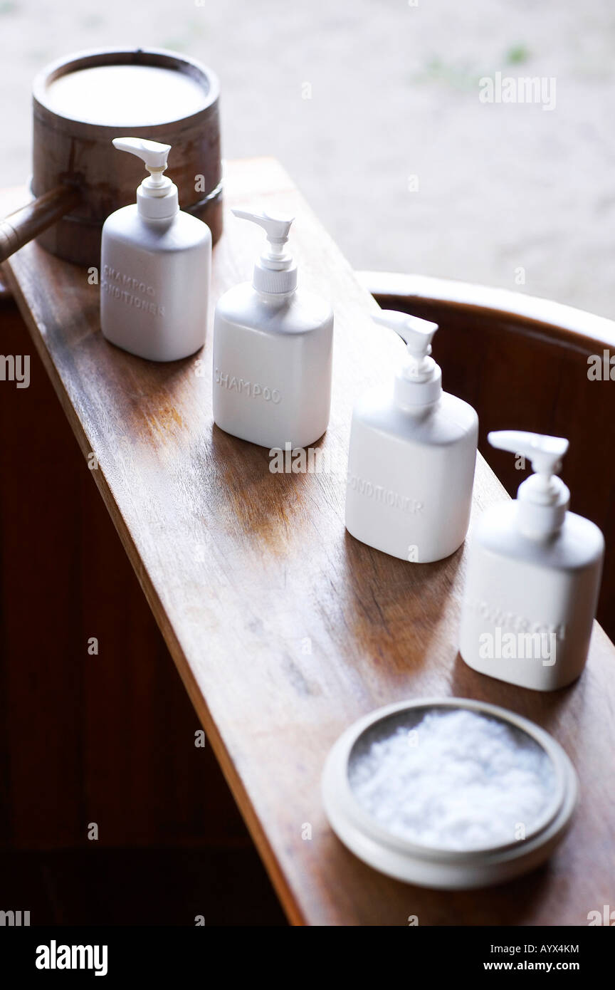 bath stuff on the board Stock Photo - Alamy