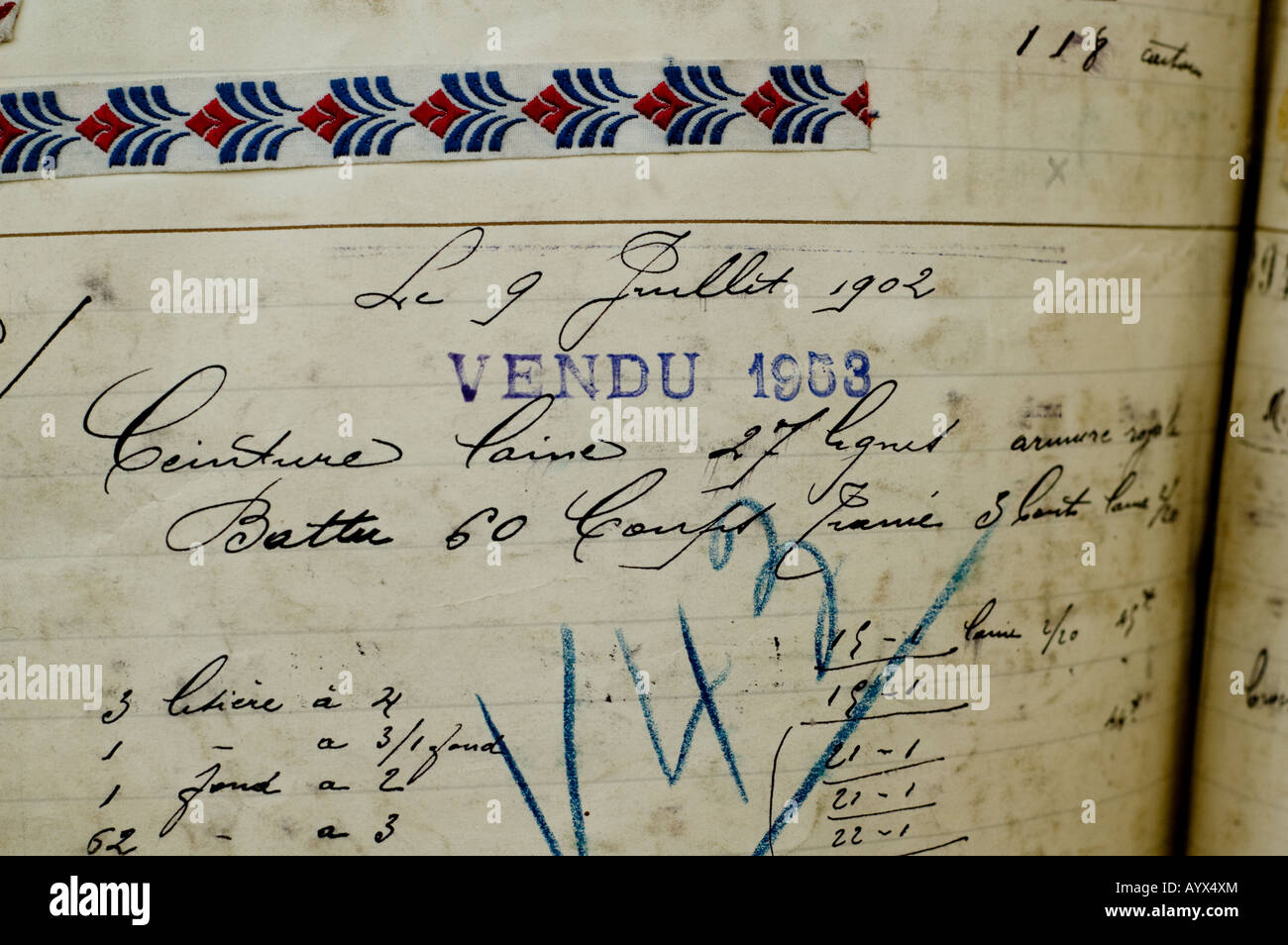 BOOK , FRENCH. CALIGRAPHY, FRENCH WRITING,ANTIQUE Stock Photo - Alamy
