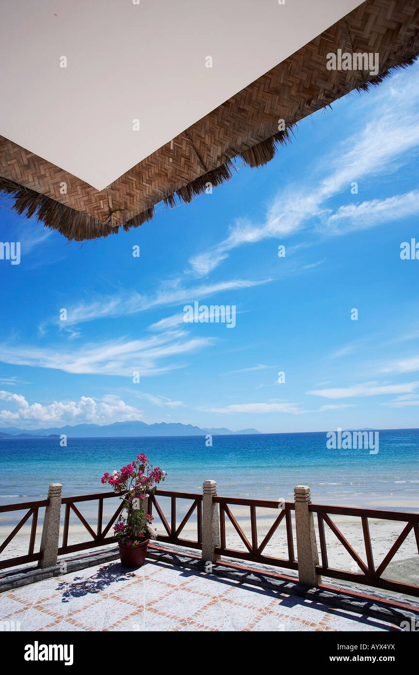 terrace with a view of blue sky and sea Stock Photo - Alamy