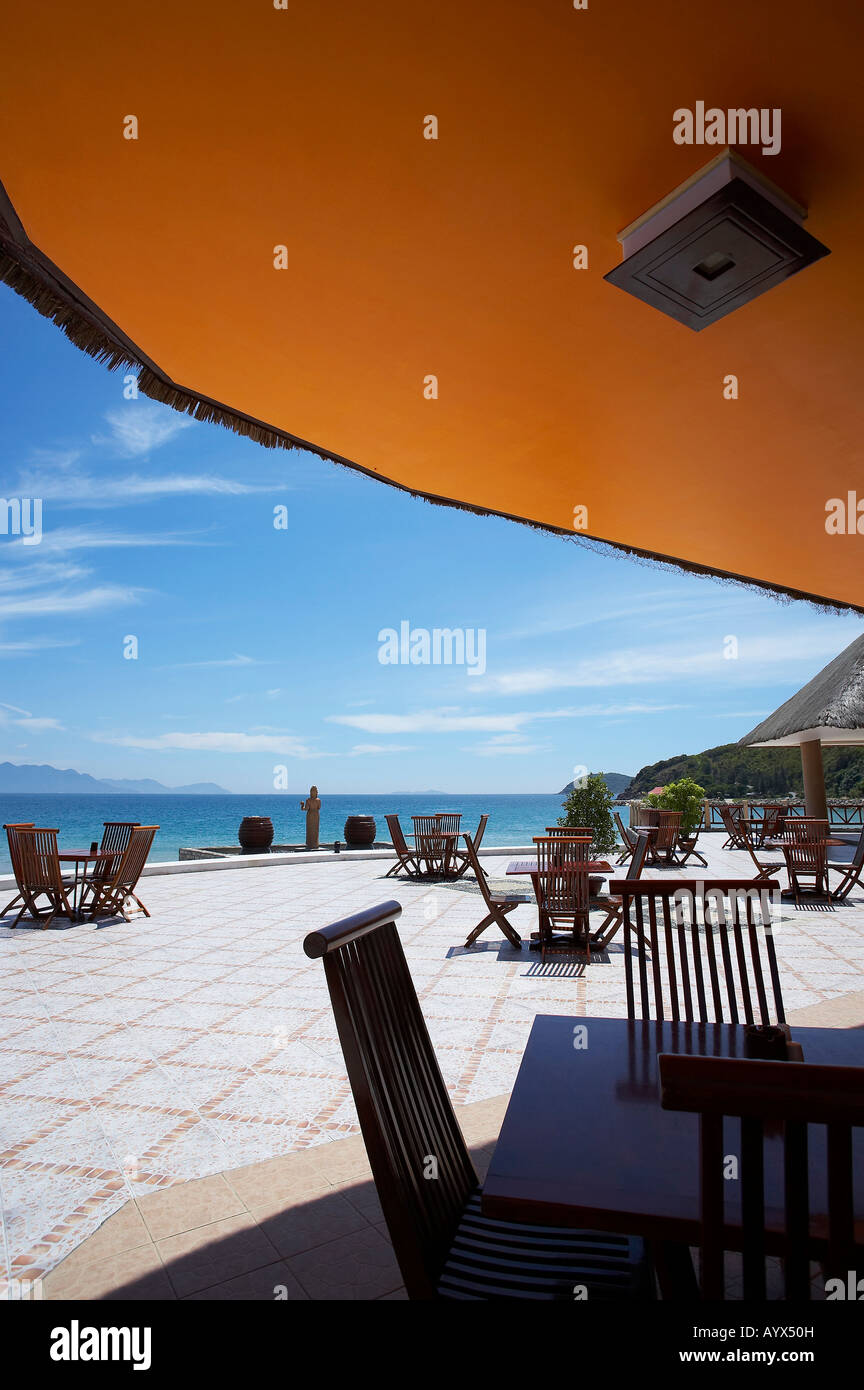 terrace with a view of blue sky and sea Stock Photo - Alamy