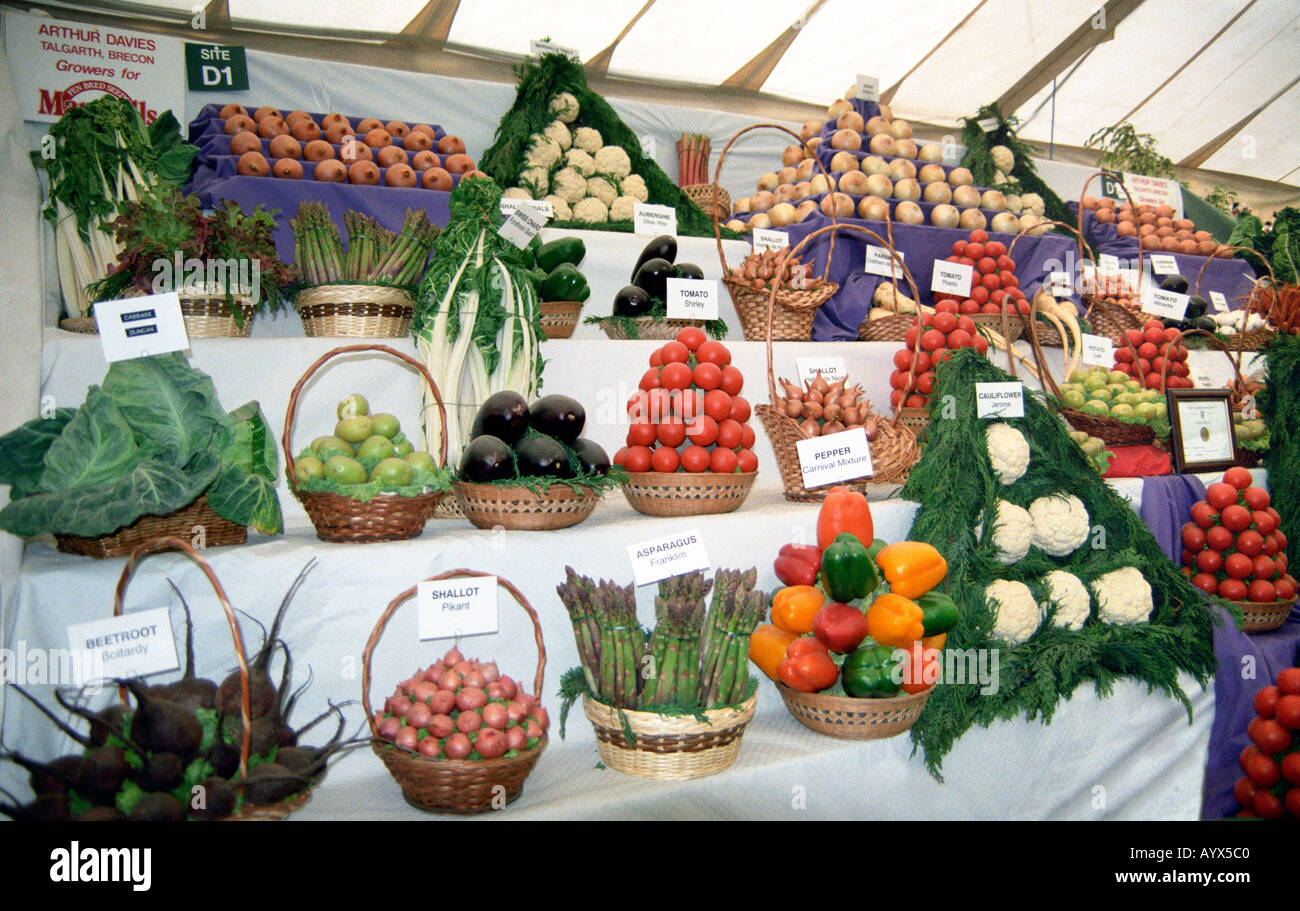 Vegetable display on stand at Chelsea Flower Show, LONDON UK Stock ...