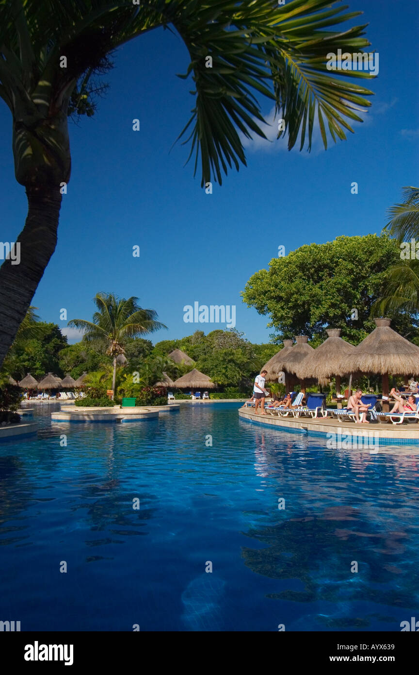 Resort swimming pool Playa Del Carmen Mexico Stock Photo - Alamy