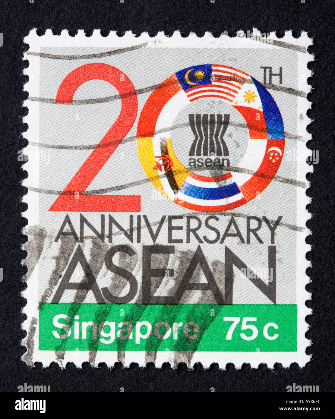 Singapore postage stamp Stock Photo - Alamy