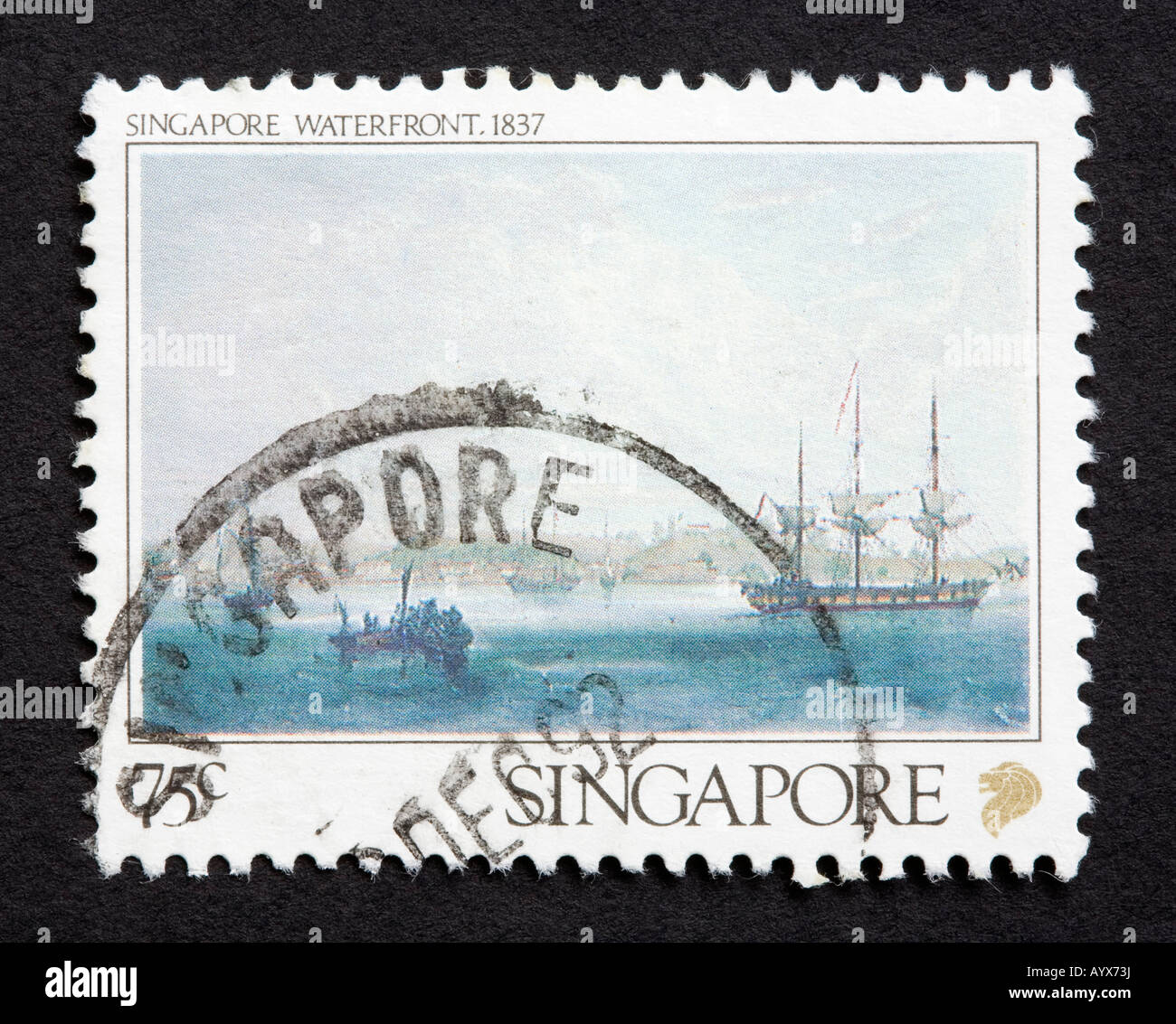 Singapore postage stamp Stock Photo - Alamy