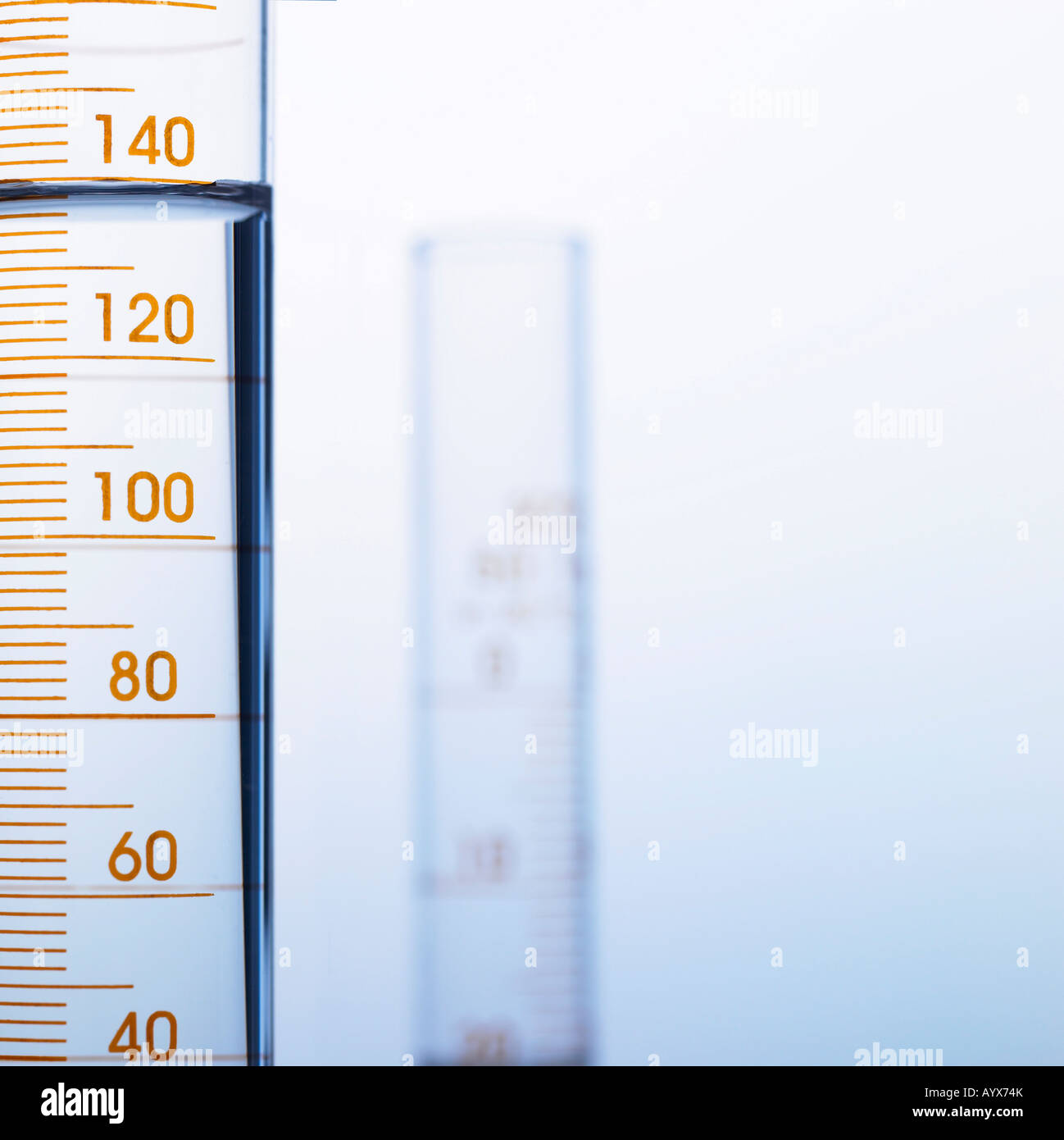scale marks of mess cylinder Stock Photo - Alamy