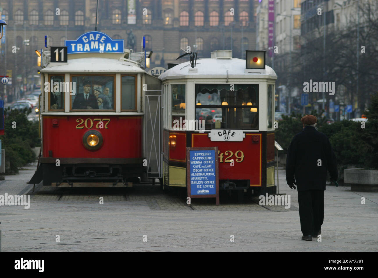 Prague tram capital city czech republic Stock Photo - Alamy