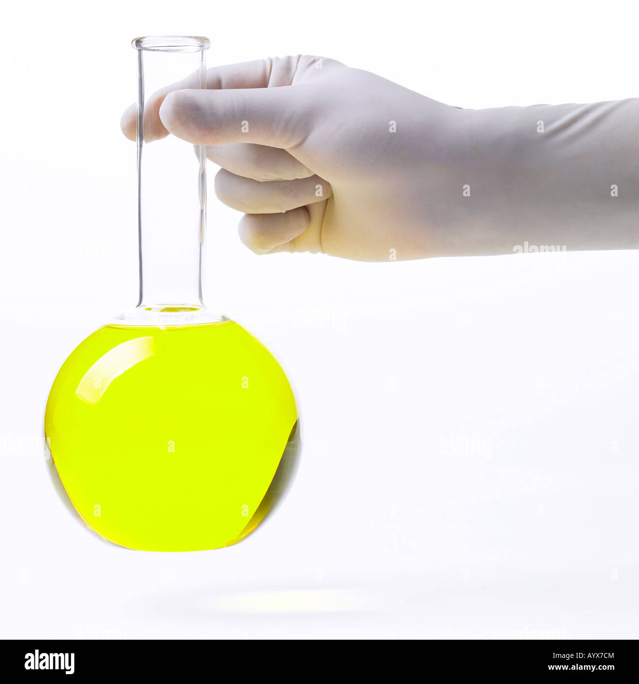 mess flask with yellow fluid Stock Photo - Alamy