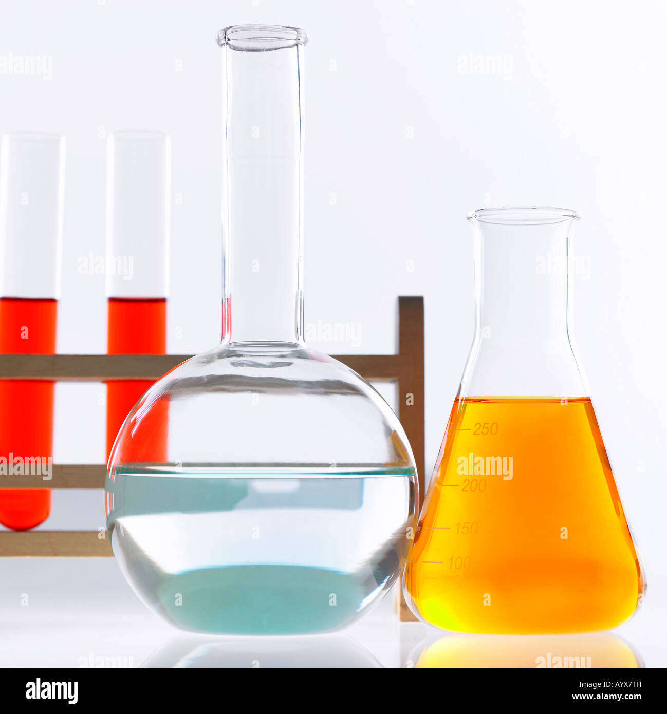 flask and test tube with fluid Stock Photo - Alamy