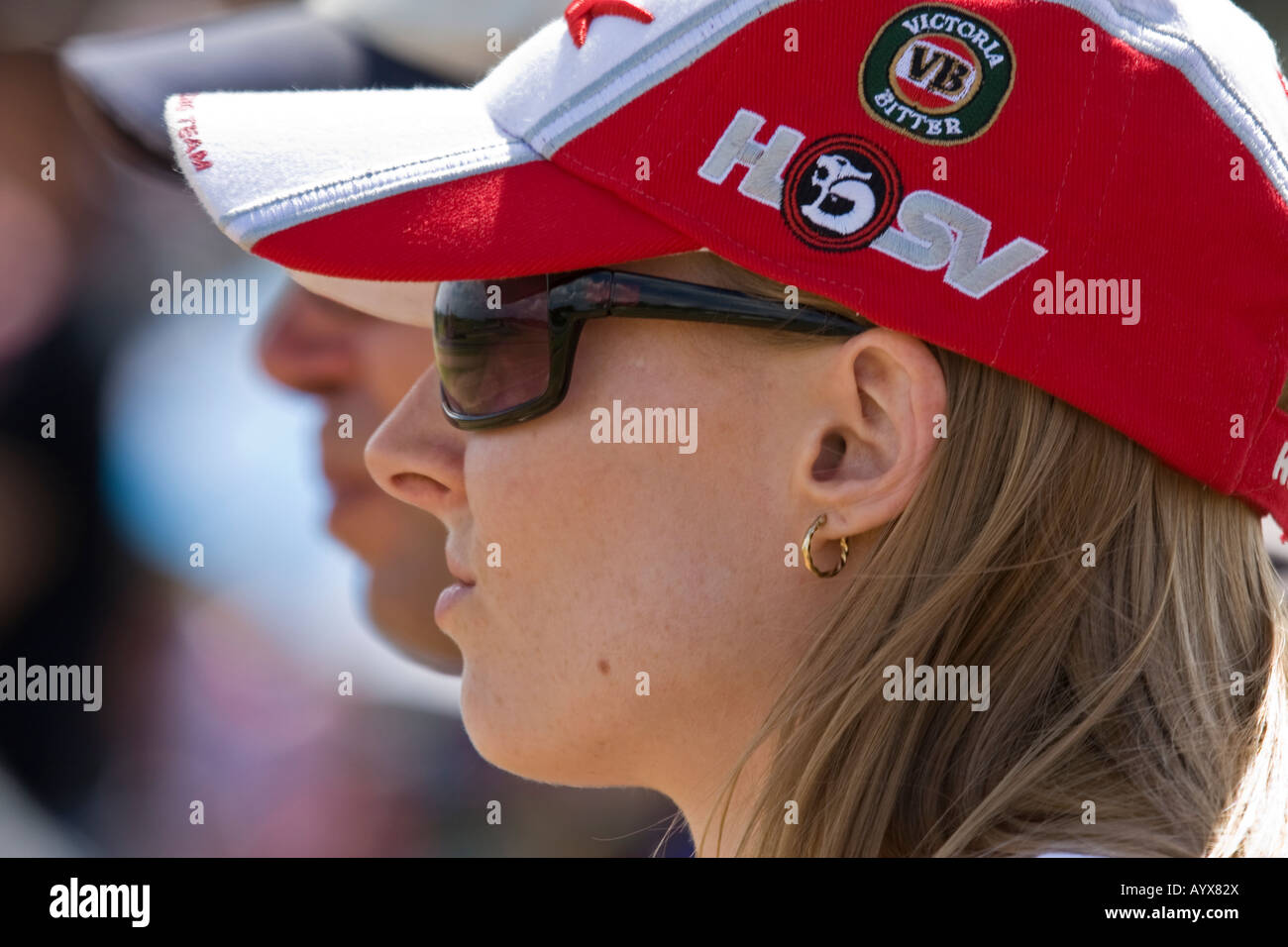 A profile of a young lady at an outdoor event Stock Photo - Alamy