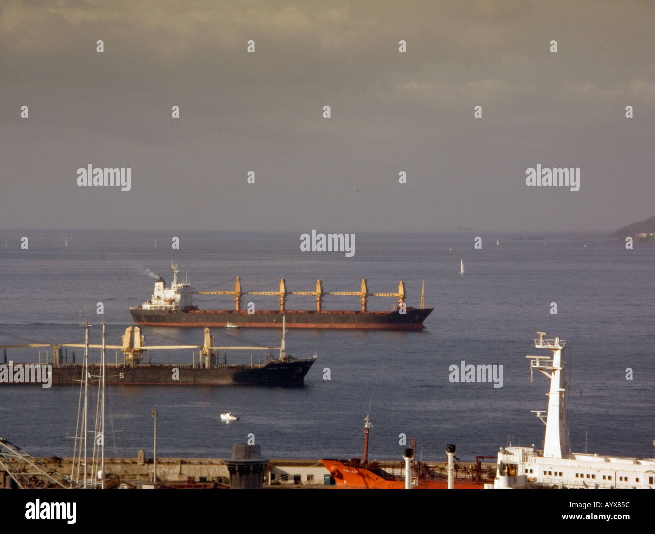 Tankers Gibraltar Harbour Europe Stock Photo - Alamy