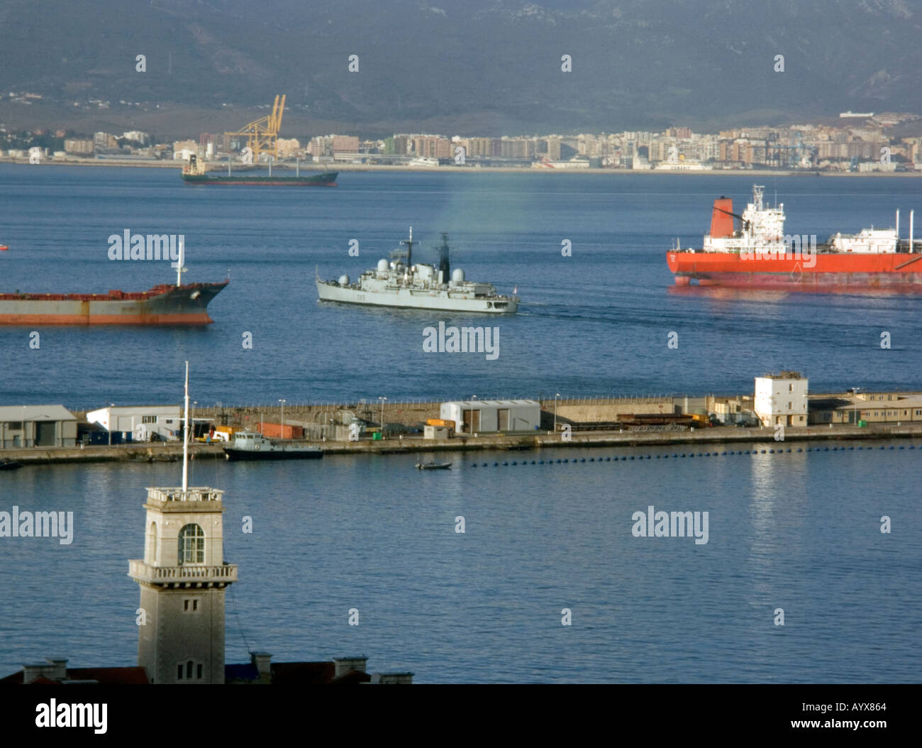 Type 42 Destroyer HMS Exeter D89 leaving Gibraltar Harbour for ...