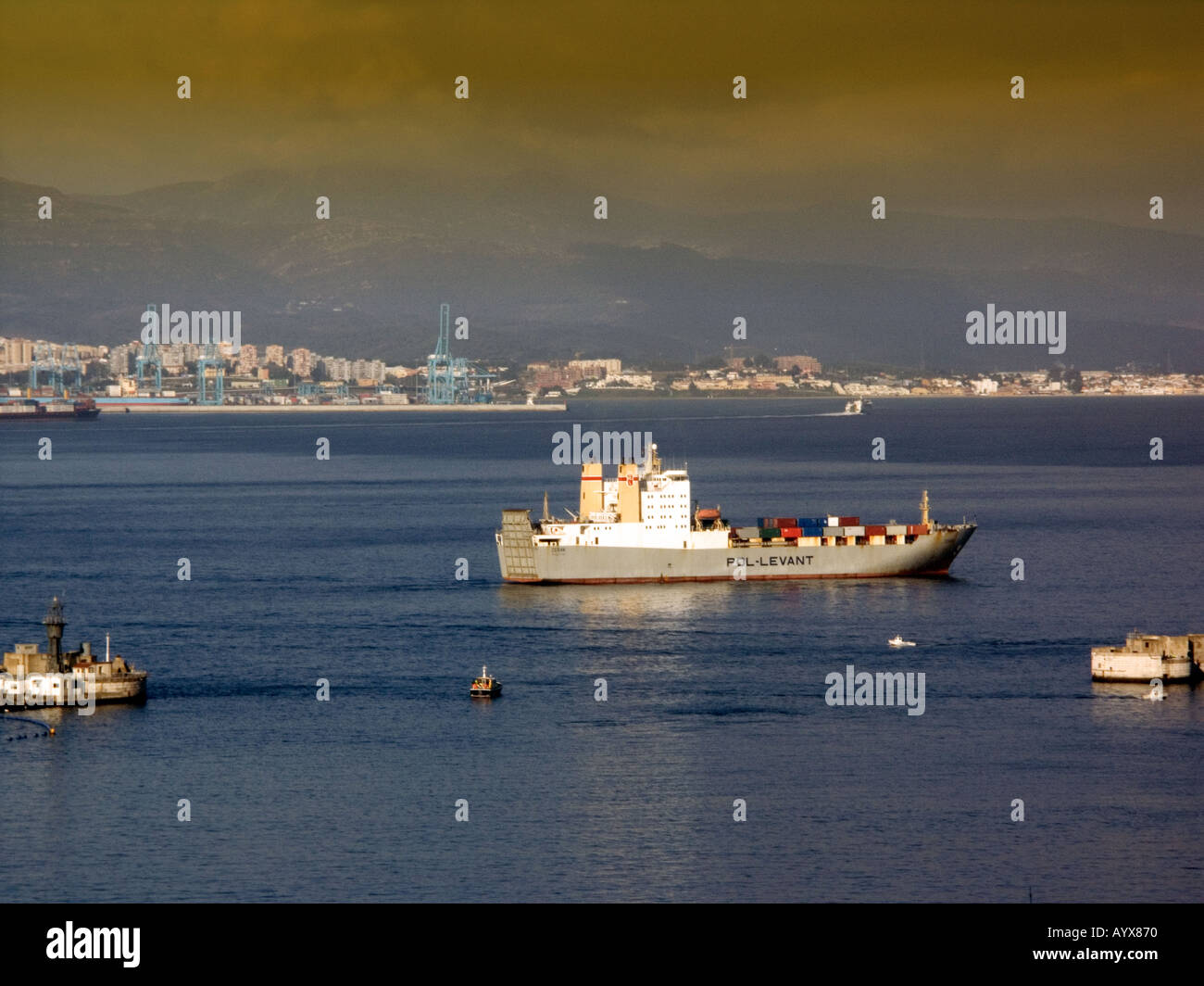 Tanker in Gibraltar Harbour, Pol Levant, Polish Ocean Lines, Shipping ...