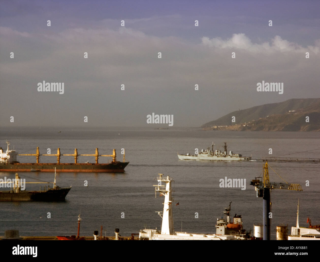Type 42 Destroyer HMS Exeter D89 leaving Gibraltar Harbour for ...