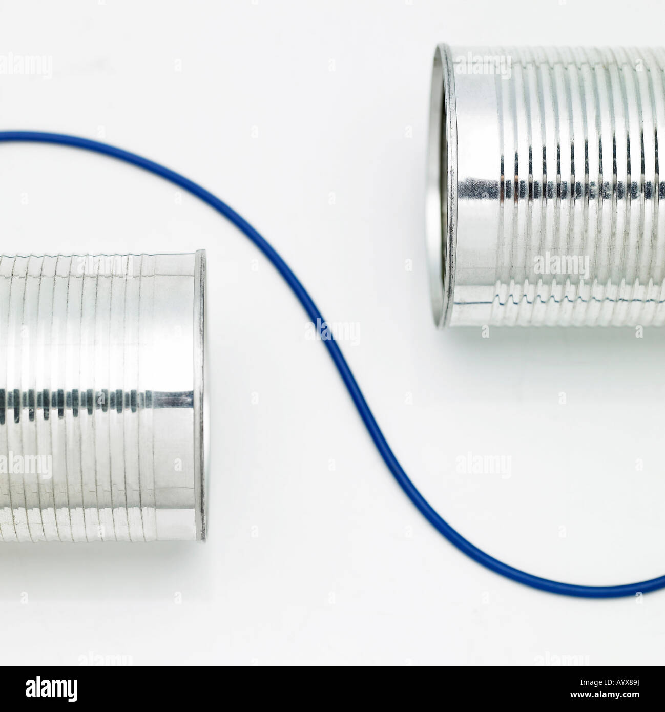 blue line between cans Stock Photo - Alamy