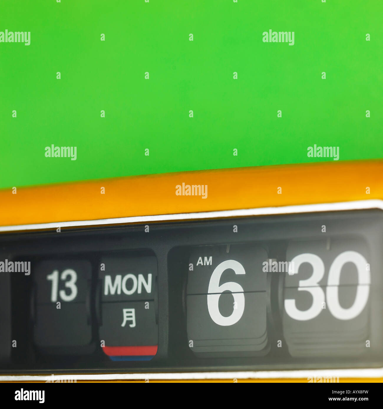 clock with date and day display Stock Photo - Alamy