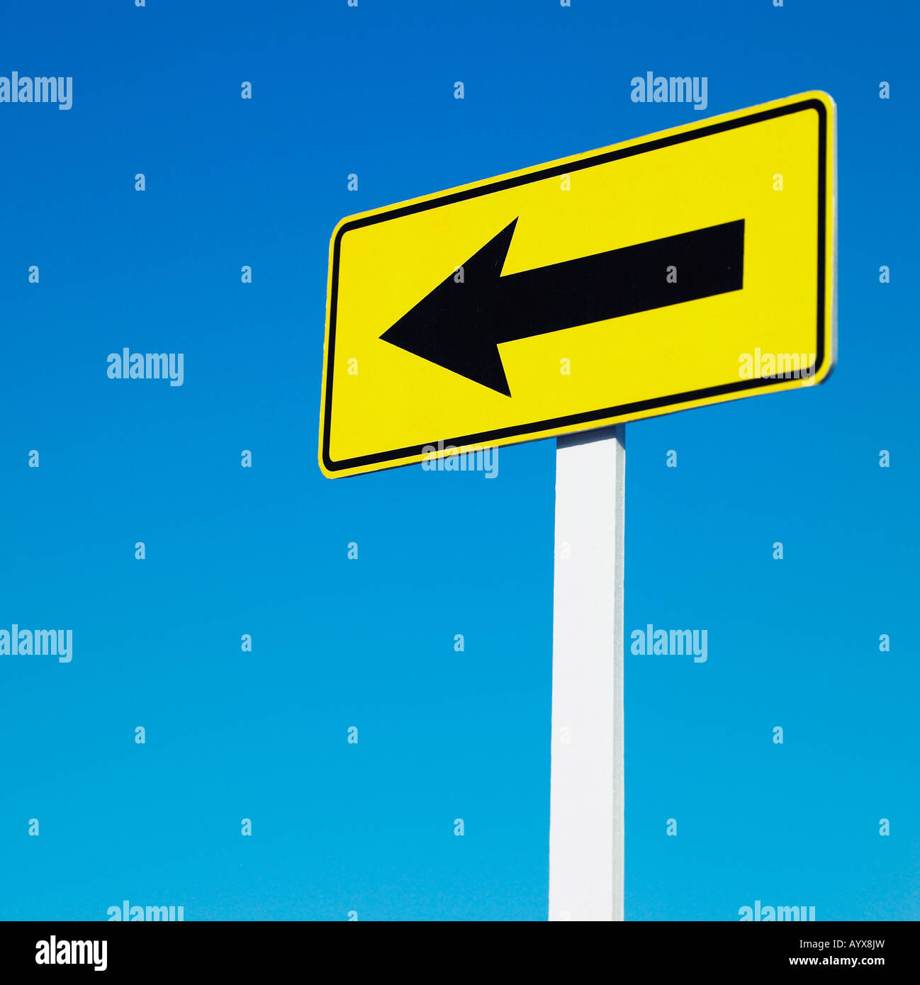 yellow traffic sign in the blue sky Stock Photo - Alamy