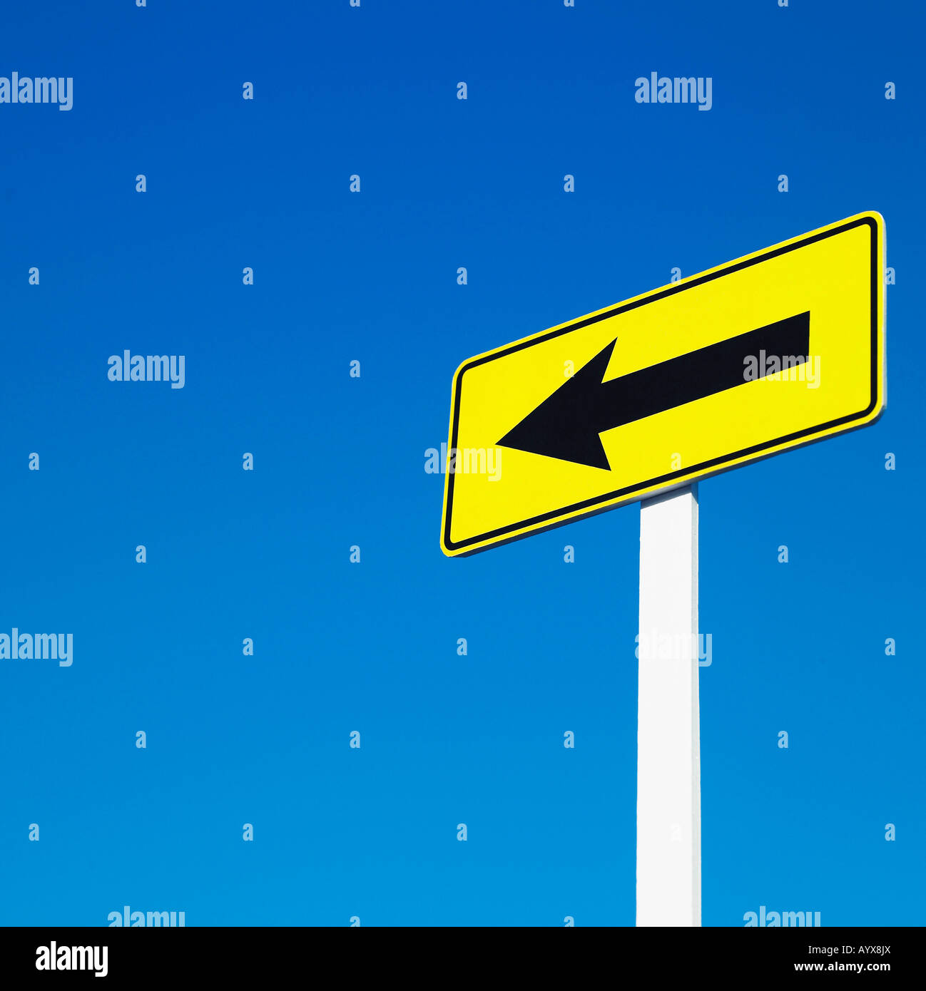 yellow traffic sign in the blue sky Stock Photo - Alamy