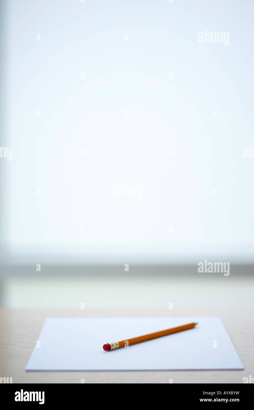 pencil on the white paper Stock Photo - Alamy
