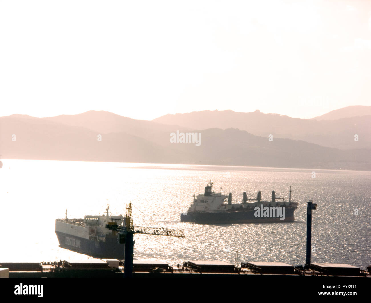 The Bay of Gibraltar in High Key Stock Photo - Alamy