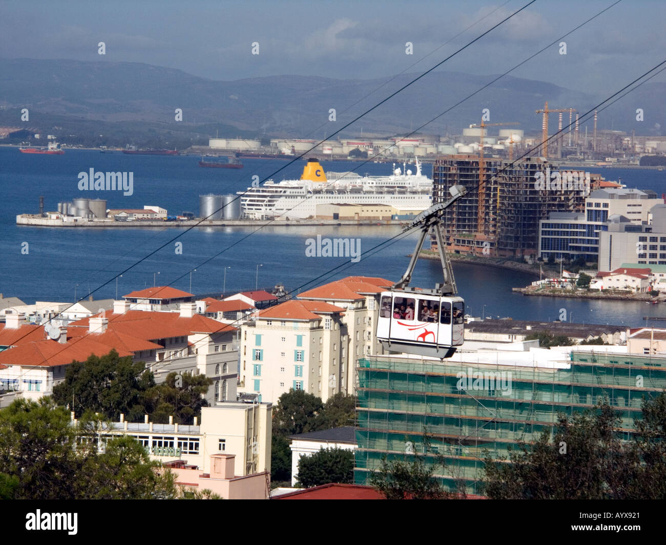 Gibraltar Cable Car takes passengers to the Upper Rock Nature Reserve ...