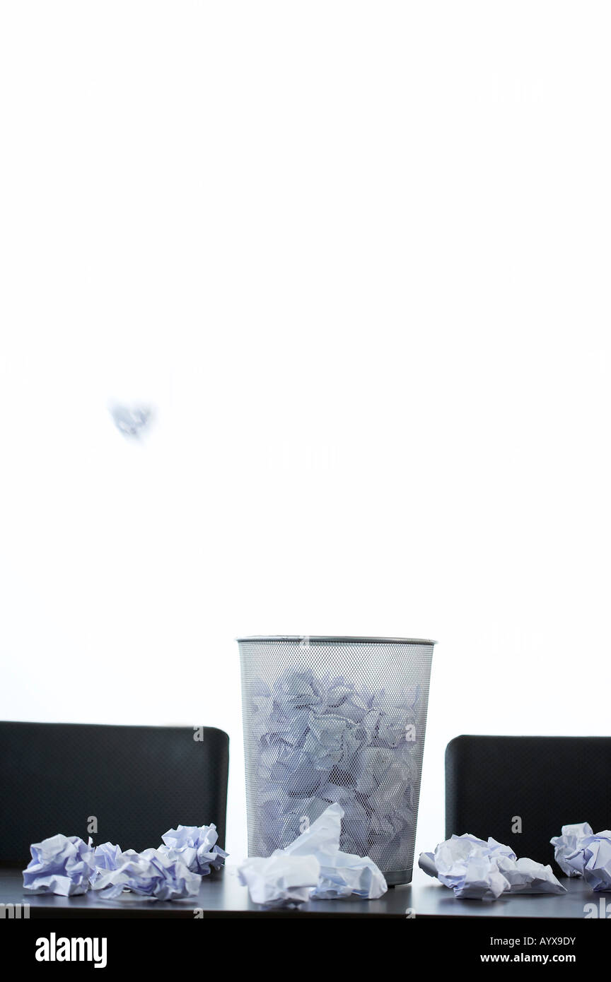 bundle of paper in the trash box Stock Photo - Alamy