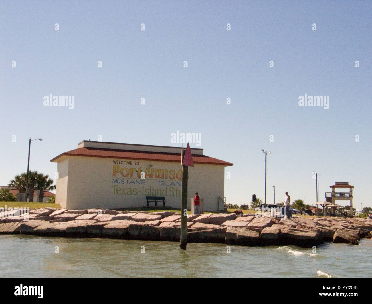 Welcome to Port Aransas sign, Corpus Christi Texas USA Stock Photo - Alamy
