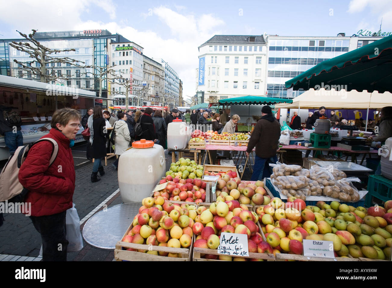 A scene of a Frankfurt market Germany Stock Photo - Alamy